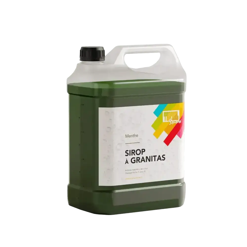 Sirop à Granita Menthe 5L – Professionnel, Stable et Rentable – Gelmix